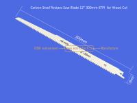 China Carbon Steel Reciprocating Saw Blade 12 Inch 300mm 6TPI for Wood Cutting Power Tool for sale