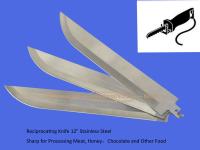 China 12 Inch Stainless Steel Reciprocating Knife 300mm Sharp for Meat Honey Chocolate Food Processing for sale