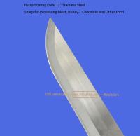 China 12 Inch Stainless Steel Reciprocating Knife 300mm Sharp for Meat Honey Chocolate Food Processing for sale