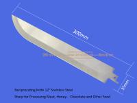 China 12 Inch Stainless Steel Reciprocating Knife 300mm Sharp for Meat Honey Chocolate Food Processing for sale