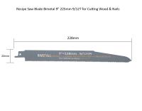 China Bimetal Reciprocating Saw Blade 9 Inch 225mm 6/12T Progressive Teeth for Wood and Nails Cutting for sale