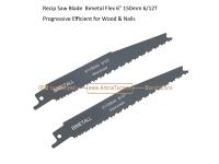 China Bimetal Reciprocating Saw Blade 6 Inch 150mm 6/12 TPI Progressive for Wood and Nails for sale