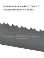 China Bimetal Reciprocating Saw Blade 6 Inch 150mm 6/12 TPI Progressive for Wood and Nails for sale
