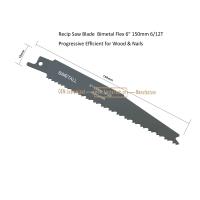 China Bimetal Reciprocating Saw Blade 6 Inch 150mm 6/12 TPI Progressive for Wood and Nails for sale