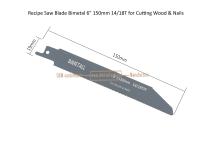 China Bimetal Reciprocating Saw Blade 6 Inch 150mm 14/18 TPI for Wood and Nail Cutting for sale