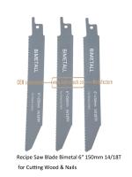 China Bimetal Reciprocating Saw Blade 6 Inch 150mm 14/18 TPI for Wood and Nail Cutting for sale