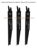 China Carbon Steel Reciprocating Saw Blade 6 Inch 150mm 6TPI for Wood Cutting Power Tools for sale
