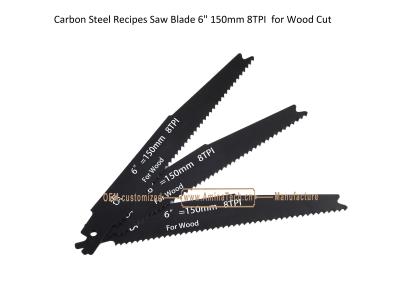 China Carbon Steel Reciprocating Saw Blade 6 Inch 150mm 8TPI for Wood Cutting Power Tool for sale