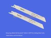 China M2 Bimetal Recip Saw Blade 6 Inch 150mm 24TPI for Cutting Steel Tube Metal Sheet Hard Wood for sale