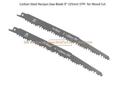 China Carbon Steel Reciprocating Saw Blade 9 Inch 225mm 5TPI for Wood Cutting Power Tool for sale