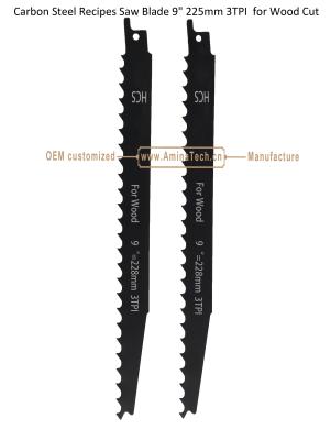 China Carbon Steel Reciprocating Saw Blade 9 Inch 225mm 3TPI for Wood Cutting for sale