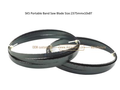 China SK5 Portable Band Saw Blade 2375mm x 10mm x 8T for Wood and Soft Metal Cutting for sale