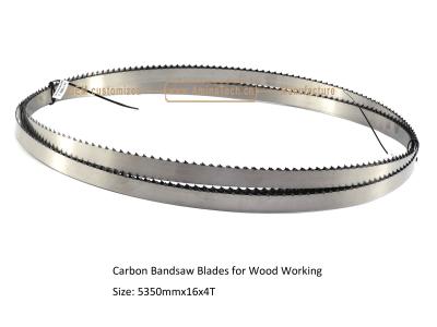 China Carbon Band Saw Blades for Wood Working 5350mmx16x4T Hardened SK5 Steel for sale