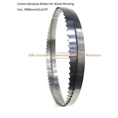China Carbon Band Saw Blade for Wood Cutting 3988mm x 31mm x 3/4T SK5 Hardened Steel for sale