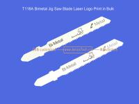 China T118A Bimetal Jig Saw Blade 75mm x 8mm 21TPI Laser Logo Bulk for Soft Metal Cutting for sale