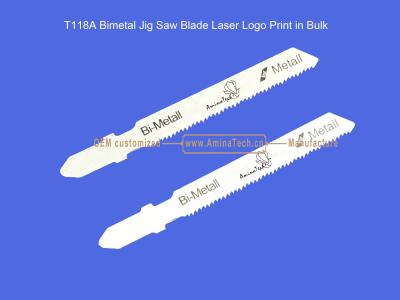 China T118A Bimetal Jig Saw Blade 75mm x 8mm 21TPI Laser Logo Bulk for Soft Metal Cutting for sale