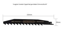 China Tungsten Carbide Tipped Reciprocating Saw Blade 215mm x 25mm 13 Teeth for Concrete Cutting for sale