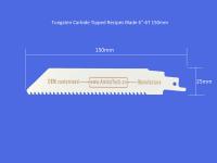 China Tungsten Carbide Tipped Reciprocating Saw Blade 6 Inch 6 TPI 150mm for Cutting Screws for sale