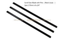 China Black Oxide Scroll Saw Blade with Pins 170mm x 6mm 24T for Wood Plastic Metal Cutting for sale