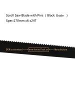 China Black Oxide Scroll Saw Blade with Pins 170mm x 6mm 24T for Wood Plastic Metal Cutting for sale