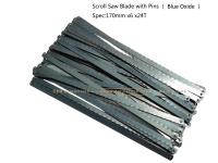 China Scroll Saw Blade with Pins Blue Oxide 170mm x 6mm 24T for Wood Plastic Metal Cutting for sale