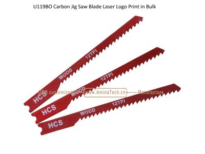 China U119BO Carbon Steel Jig Saw Blade 75mm x 6mm x 12T for Wood Cutting Bulk Laser Logo for sale