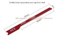 China U119BO Carbon Steel Jig Saw Blade 75mm x 6mm x 12T for Wood Cutting Bulk Laser Logo for sale
