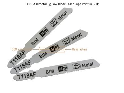 China T118AF Bimetal Jig Saw Blade 75mm x 8 x 24T Laser Logo Bulk for Soft Metal Cutting for sale