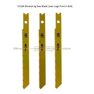 China U118A Bimetal Jig Saw Blade 85mmx8x18T Laser Logo Print Bulk Reciprocating Saw Blade for Cutting Soft Metal for sale