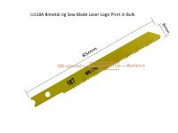 China U118A Bimetal Jig Saw Blade 85mmx8x18T Laser Logo Print Bulk Reciprocating Saw Blade for Cutting Soft Metal for sale
