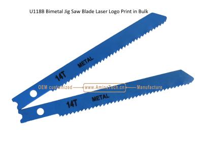China U118B Bimetal Jig Saw Blade 85mm x 8 x 14T Laser Logo Bulk Reciprocating Saw Blade for sale