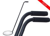 China Telescoping Vehicle Inspection Mirror 30cm Stainless Steel with LED Light 89-120cm Rod for sale