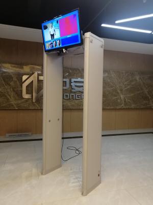 China 32inch LCD thermal face temperature detection walk through metal detection door for sale
