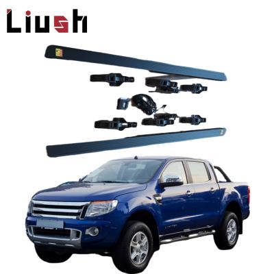China Auto Folding Black Aluminum Electric Side Step Pedal For Ford Ranger P375 PX for sale