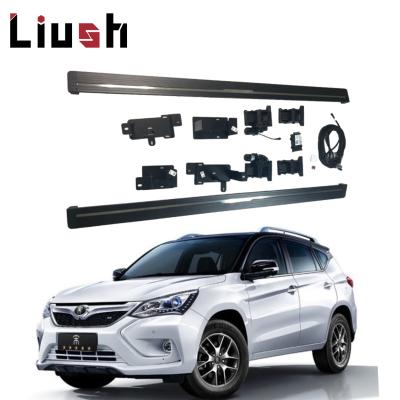 China Black Aluminum Electric Side Pedal Steel Reinforcement Automatic Folding Running Board For BYD Song S5 for sale