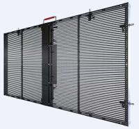 China Full Color Super Slim Bright Flexible Led Display Panel Curtain Glass P2.6-7.82mm for sale