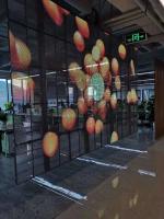 China Hd Flexible Led Curtain Screen Rental P3.91 Transparent Led Film Display for sale