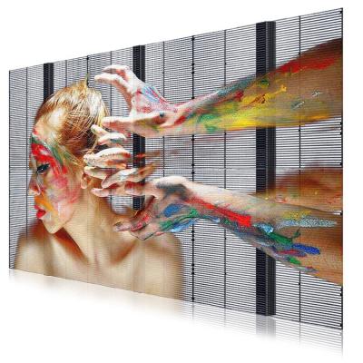 China Outdoor Transparent Led Display Screen For Shopping Mall Storefront Curtain for sale