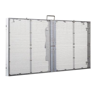 China Glass Window Transparent Led Display Screen Banner Outdoor Mesh for sale