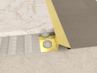 China Decorative Gold Brushed 304 Stainless Steel Transition Strip Wall Tile Profile Trim for sale
