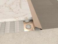China Decorative Gold Brushed 304 Stainless Steel Transition Strip Wall Tile Profile Trim for sale