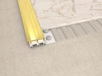 China Decorative Gold Brushed 304 Stainless Steel Transition Strip Wall Tile Profile Trim for sale