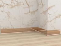 China 0.8mm Aluminum Skirting Board Brushed Kitchen Cabinet Flat Skirting Board for sale