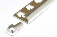 China Round Aluminium Tile Trim High Corrosion Resistance Outdoor Stairs Silicone Glue Metallic Colors for sale