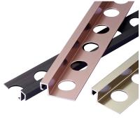 China Aluminium Profile Square Edge Tile Trim For Bathroom Floor  Metal Corner Trim for sale