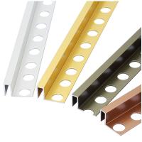 China Aluminium Profile Square Edge Tile Trim For Bathroom Floor  Metal Corner Trim for sale