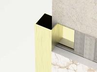 China Brushed Square Shape Stainless Steel Tile Trim 0.6mm Finishing Strip Outside for sale