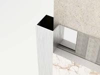 China Brushed Square Shape Stainless Steel Tile Trim 0.6mm Finishing Strip Outside for sale