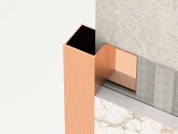 China Brushed Square Shape Stainless Steel Tile Trim 0.6mm Finishing Strip Outside for sale