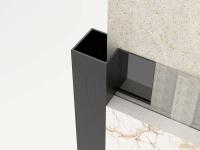 China Brushed Square Shape Stainless Steel Tile Trim 0.6mm Finishing Strip Outside for sale